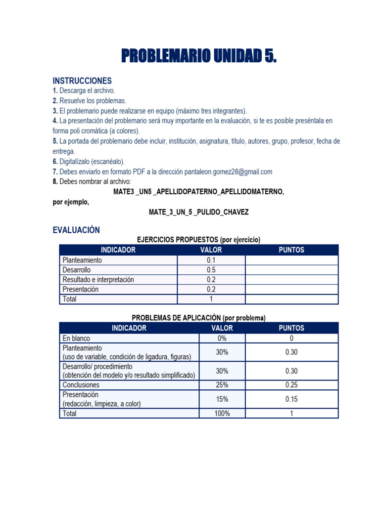 2024 2025 Mat 3 Unidad 5 Problemario | PDF | Elipse | Tangente