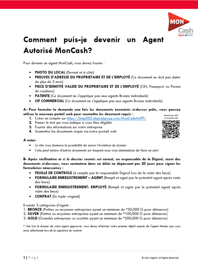 Devenir Agent Autorisé MonCash | PDF