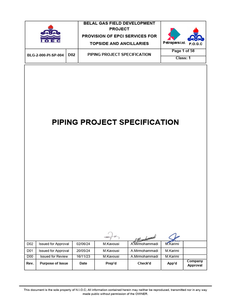 Piping Project Specification 968717 | PDF | Pipe (Fluid Conveyance) | Valve