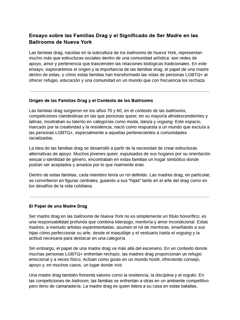 Las Familias Drag | PDF | Amor | Familia