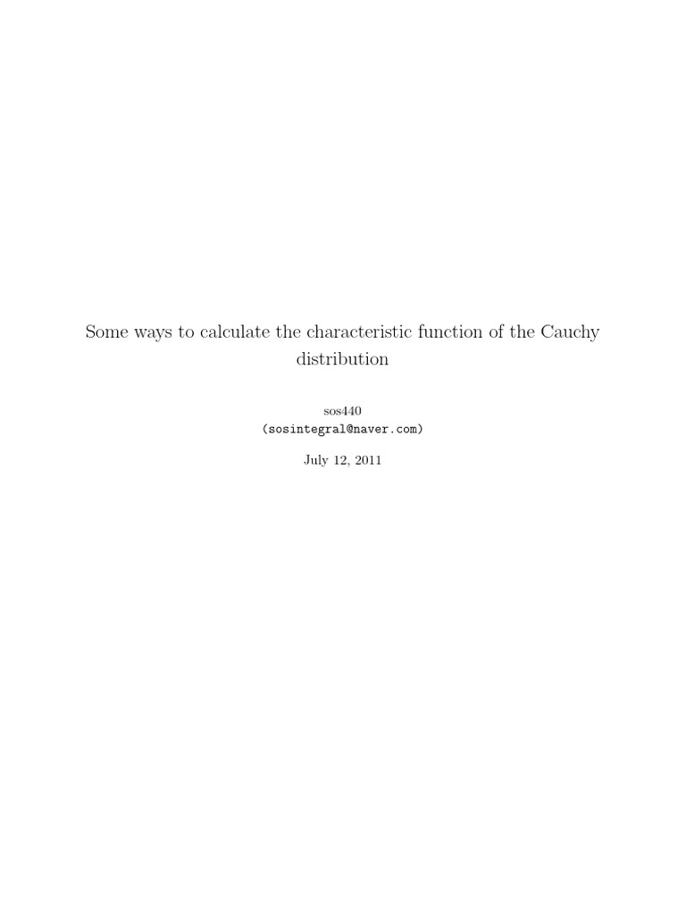 001 Cauchy Distribution | PDF | Real Analysis | Mathematical Analysis