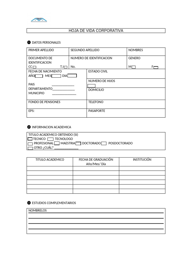 Hoja de Vida Corporativa | PDF