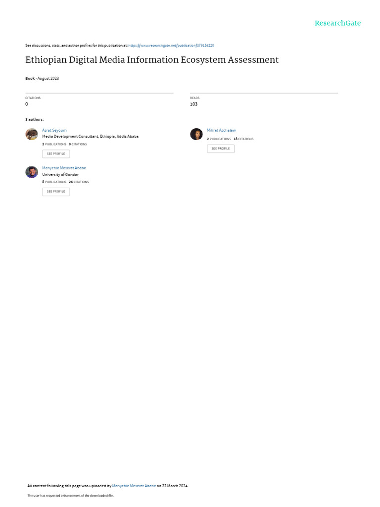 Ethiopian Digital Media Ecosystem | PDF | Methodology | Ethiopia