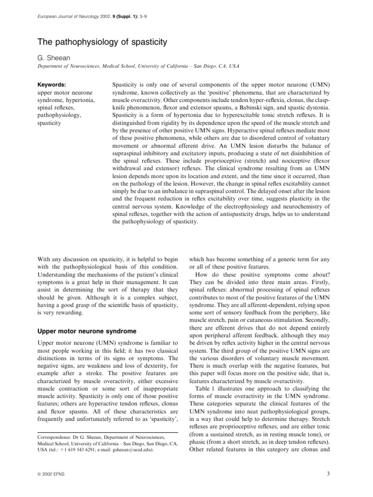 Understanding Spasticity Pathophysiology | PDF