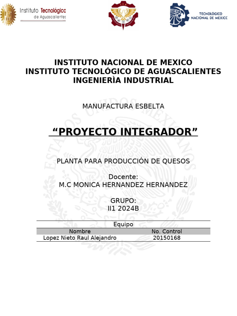 Proyecto Final | PDF | Lean Manufacturing | Economias