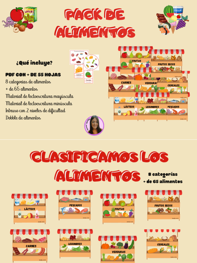 Pack de Los Alimentos @profe - Merche | PDF | Productos lácteos | Alimentos