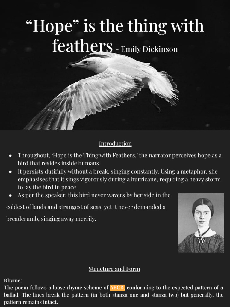 Hope Is The Thing With Feathers | PDF | Metre (Poetry) | Poetry