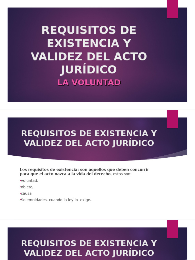 Requisitos de Existencia y Validez Del Acto Jurídico I | PDF | Intención (Derecho Penal) | Justicia