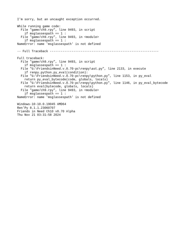 Ren'Py NameError Debugging Guide | PDF