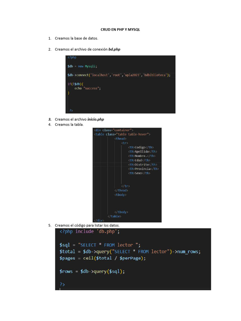 Conexion PHP y Mysql | PDF