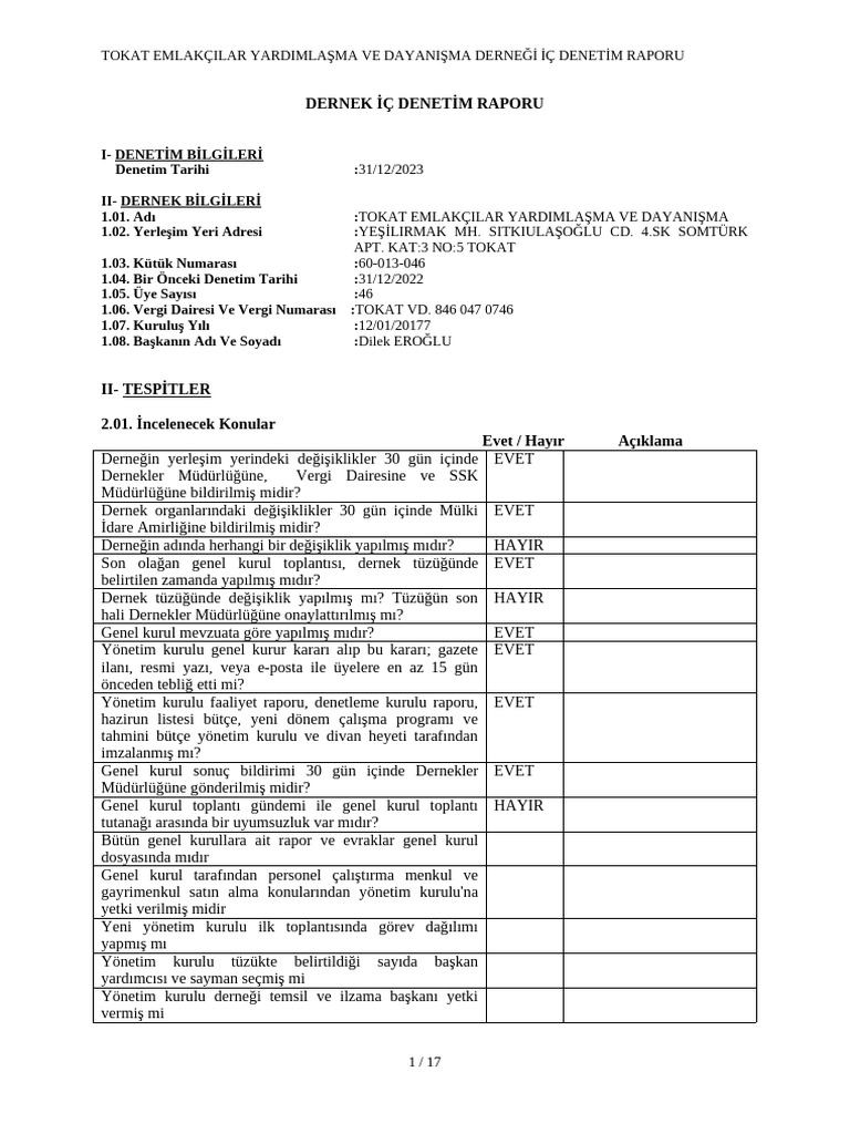 Ic Denetim Orgeni 2020 | PDF