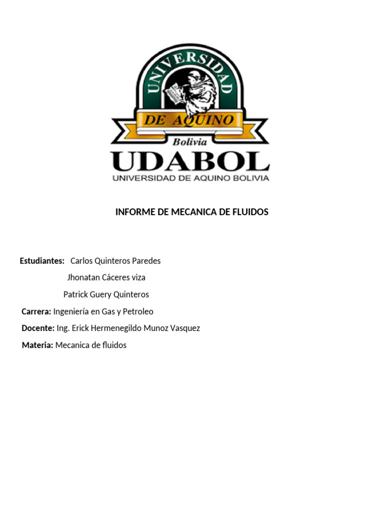 Informe de Mecanica de Fluidos | PDF | Canal | Agua