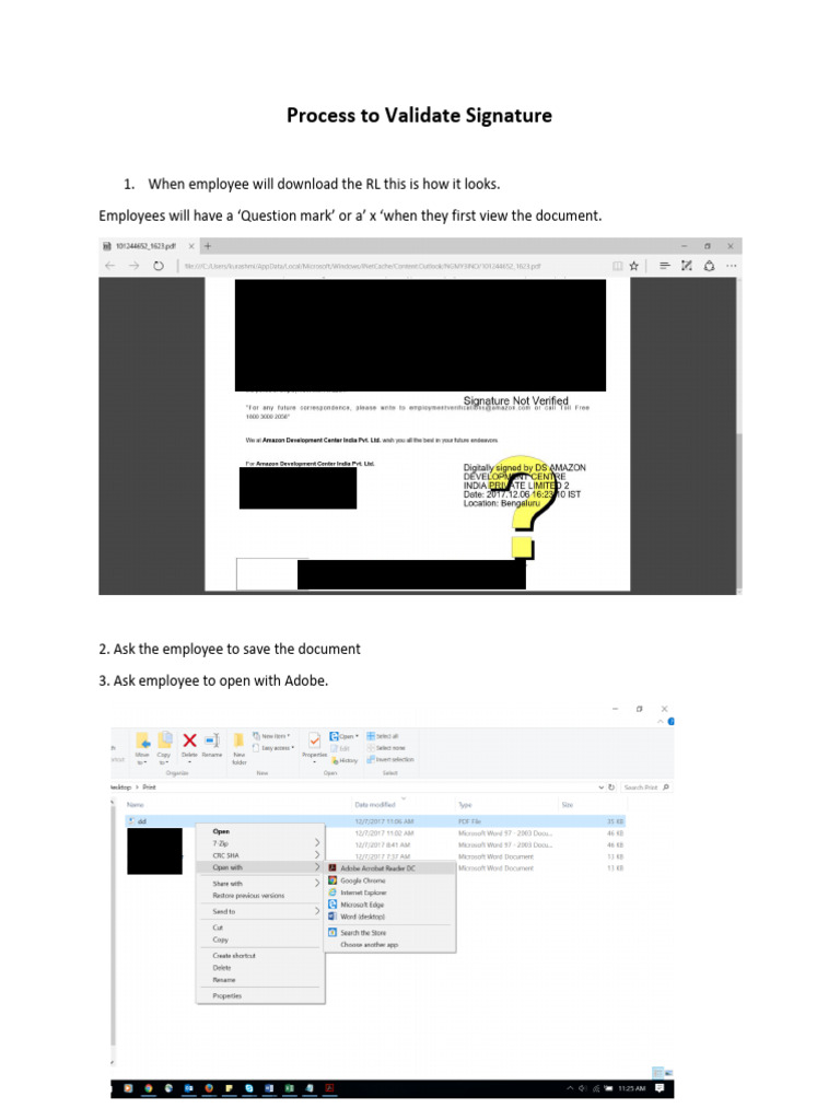 Process To Validate Signature | PDF Process To Validate Signature | PDF