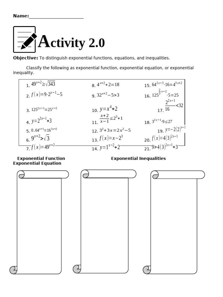 Exponential Equation Inequality Function | PDF