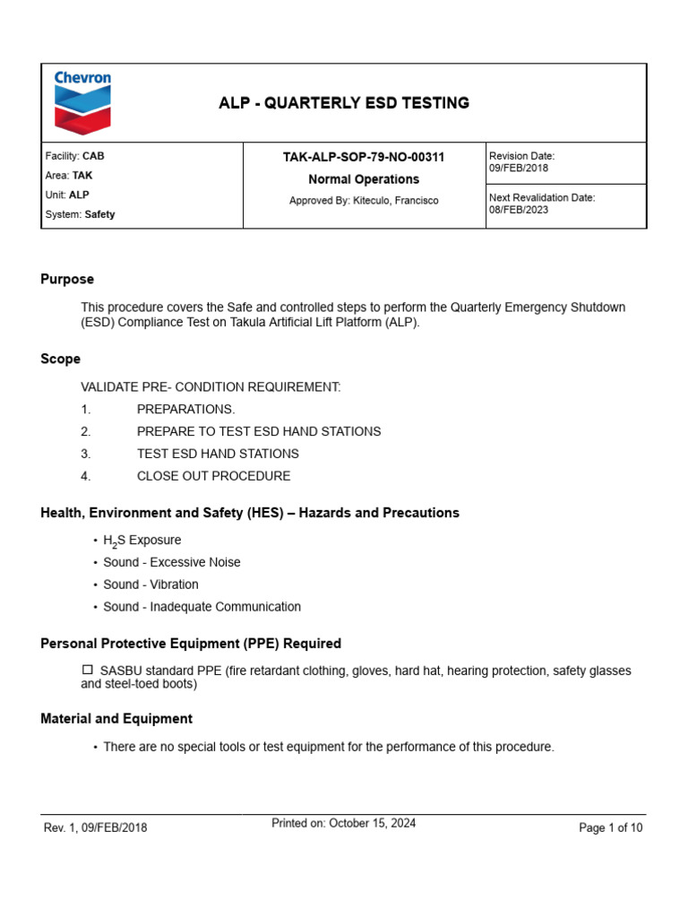 Alp - Quarterly Esd Testing | PDF | Personal Protective Equipment
