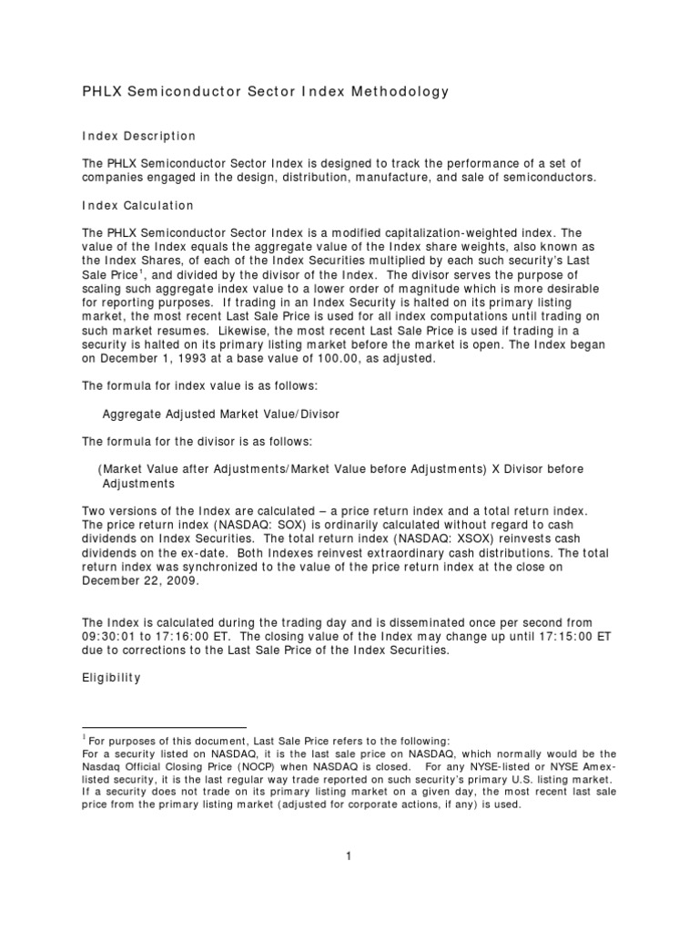 Methodology SOX | PDF | Stock Market Index | Nasdaq