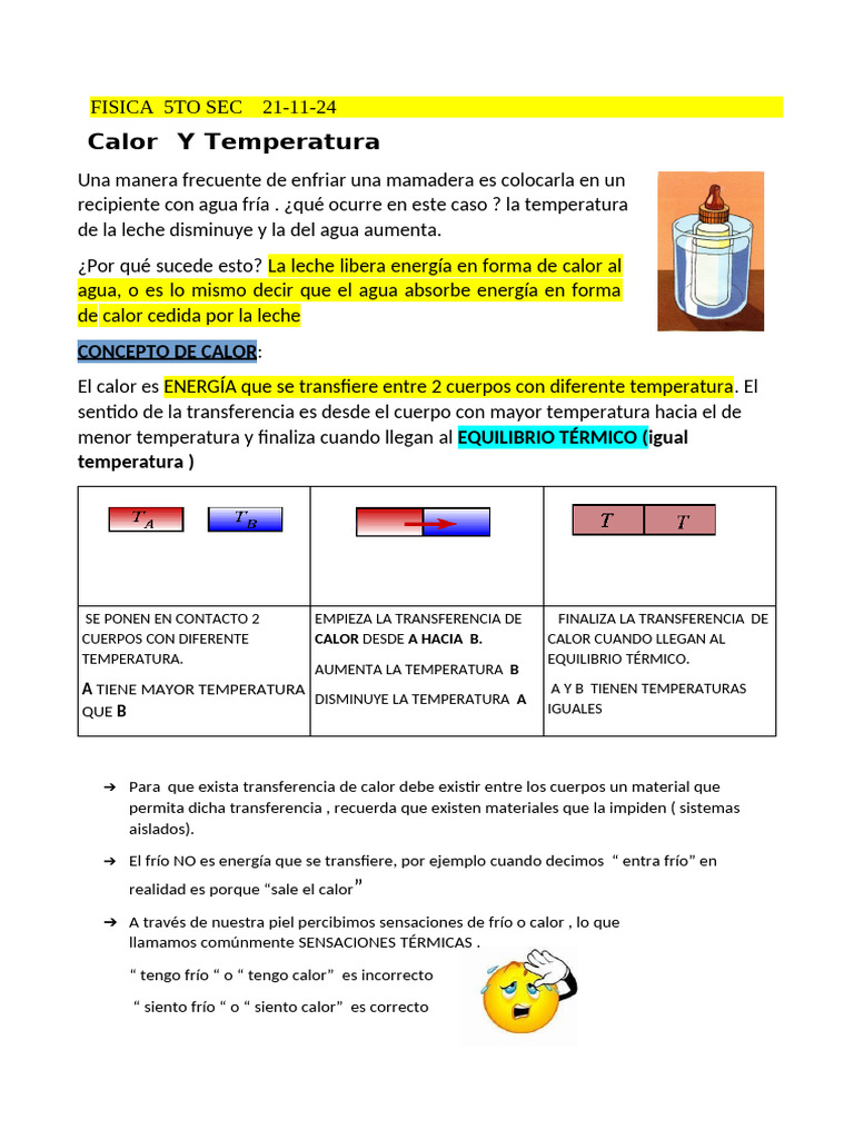 Calor y Temperatura | PDF | Calor | Temperatura