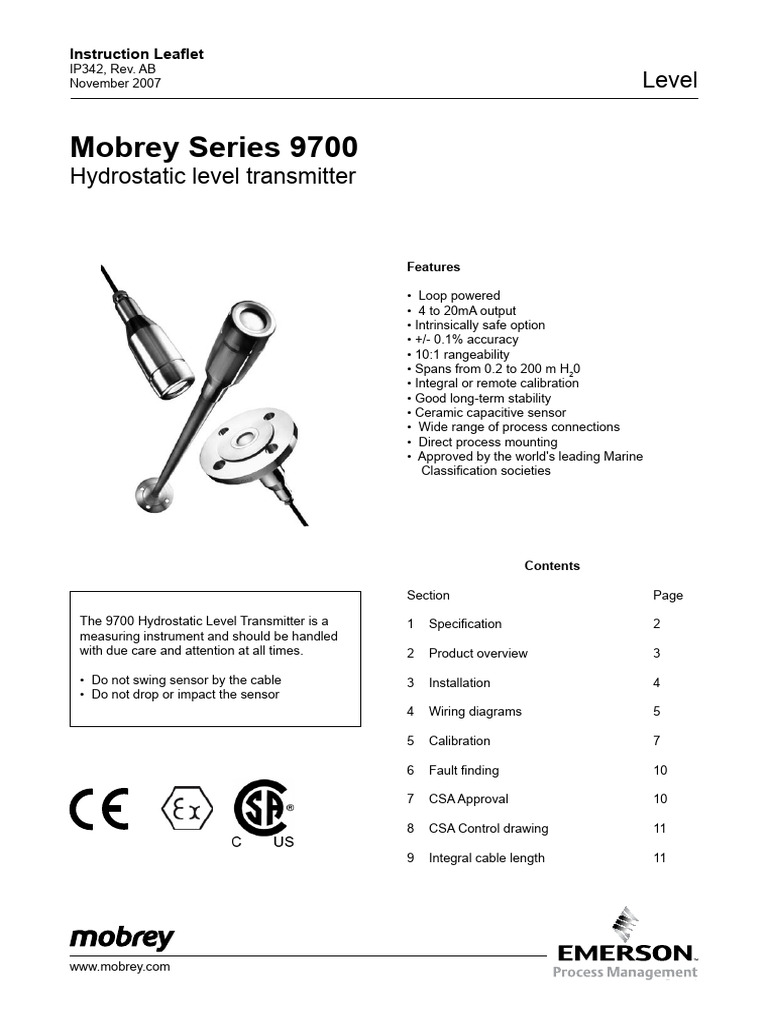 Mobrey 9700 Hydrostatic Transmitter Guide | PDF | Printed Circuit Board ...