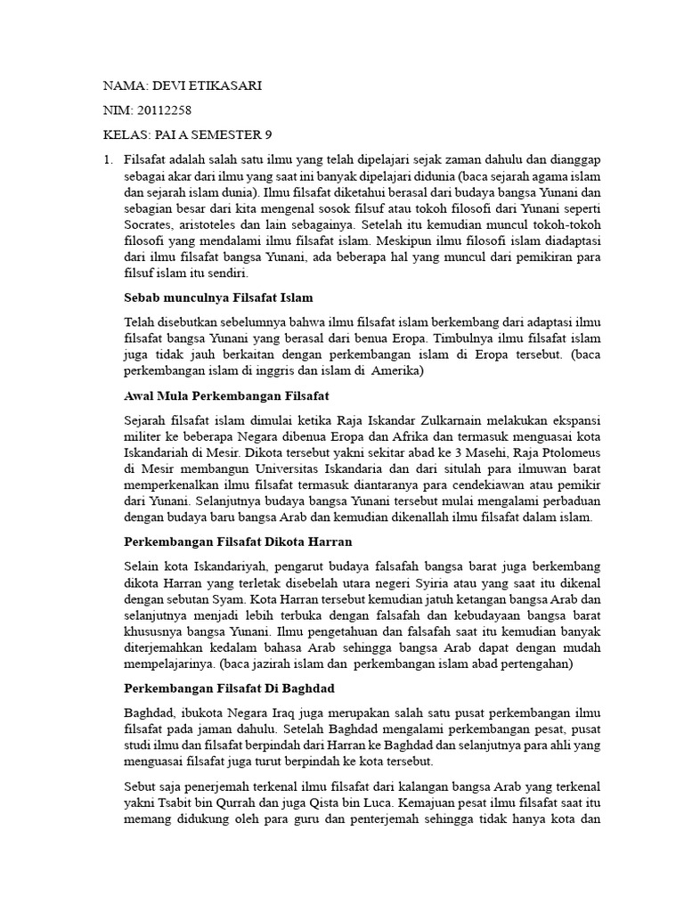 Uts Devi Etikasari 2 | PDF