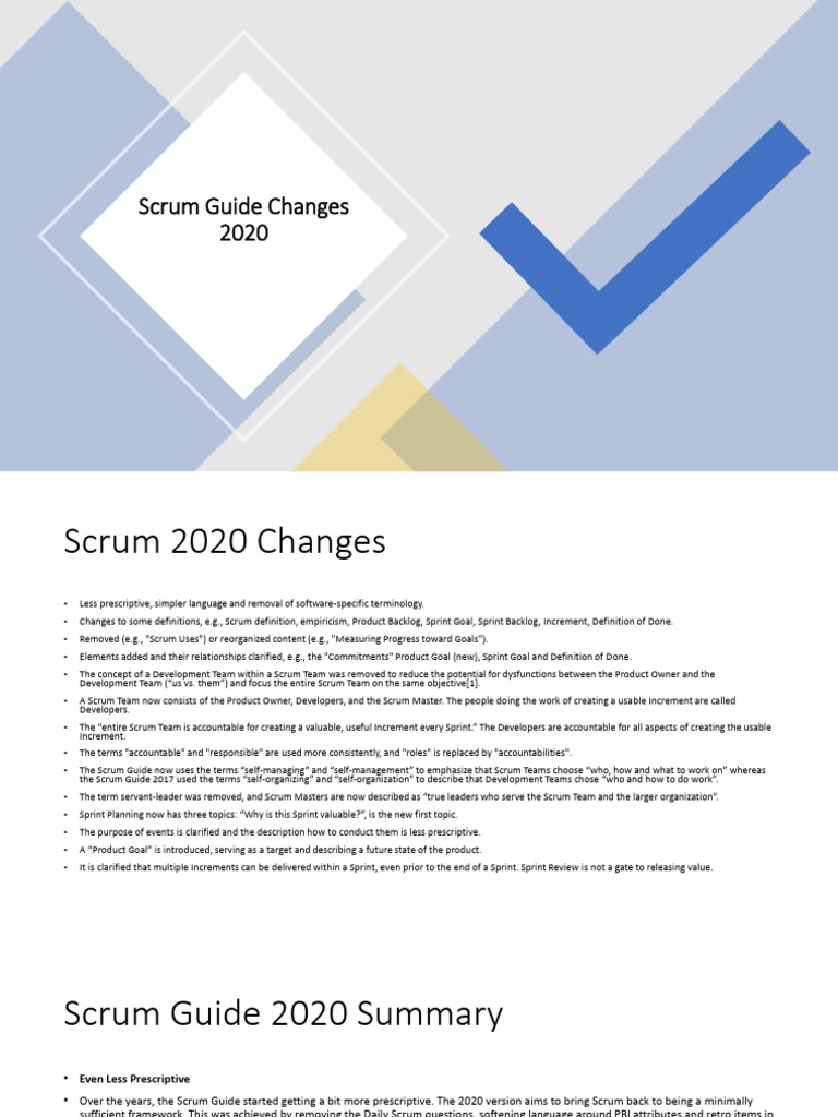 Scrum Guide Changes 2020 7 | PDF | Scrum (Software Development) | Agile Software Development