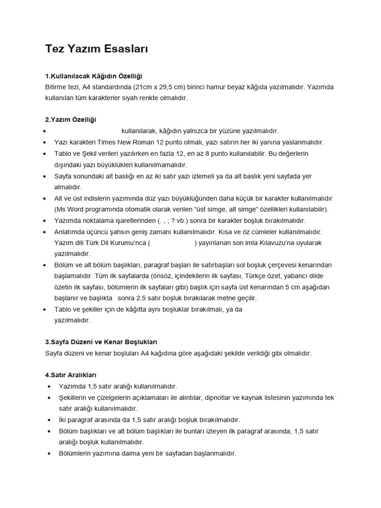 Tez Yazim Esaslari1 | PDF