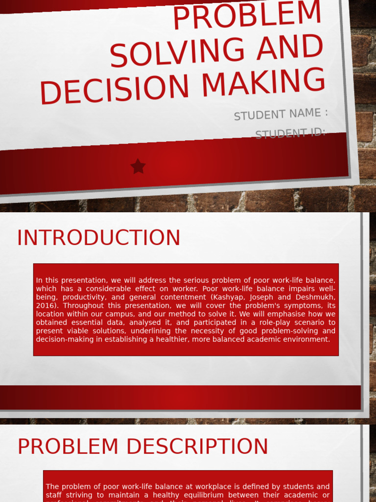 Problem Solving and Decision Making 4004 | PDF | Decision Making | Occupational Burnout