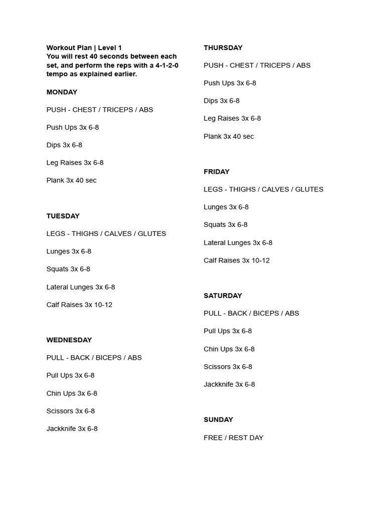 Workout Plans TRW | PDF | Physical Exercise | Physical Fitness