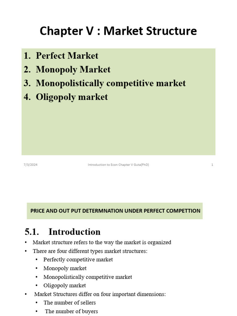 Chapter V Market Structure PDF | PDF | Monopoly | Perfect Competition