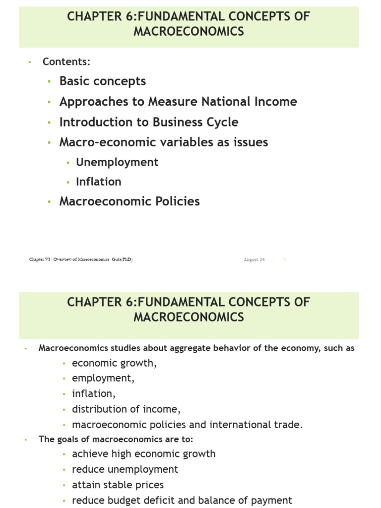 Chapter VI. Fundamental Concepts of Macroeconomics22 | PDF ...