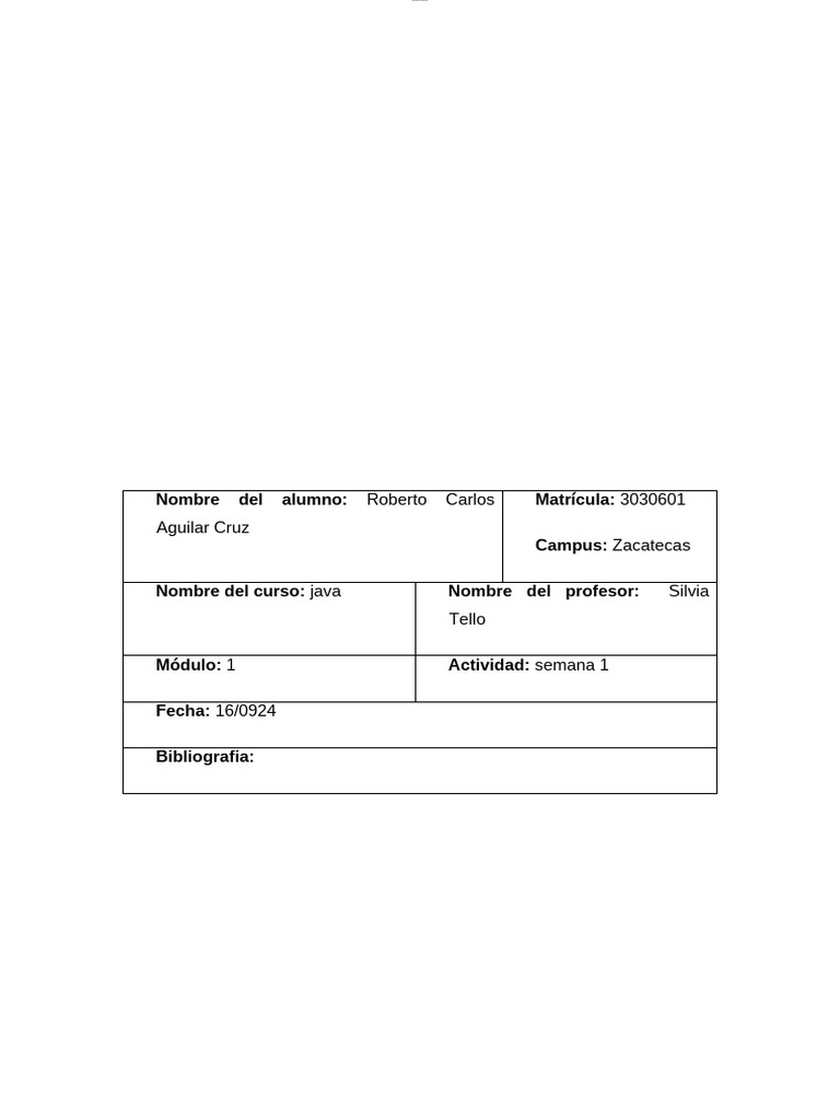 Actividad 1 Java | PDF | Java (lenguaje de programación) | Software libre