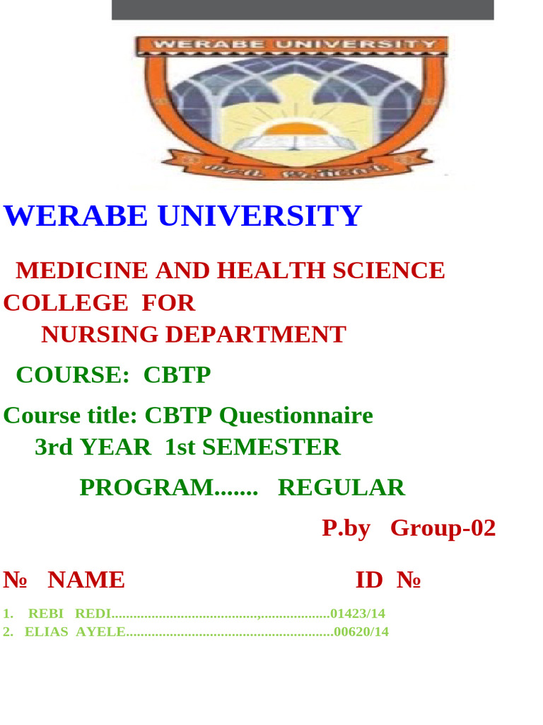 CBTP Quationary Group 2 Regular Student | PDF | Room | Drinking Water