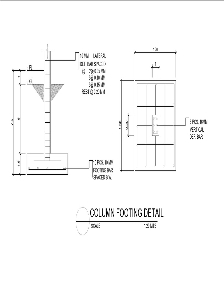 BT - Column Footing Detail | PDF