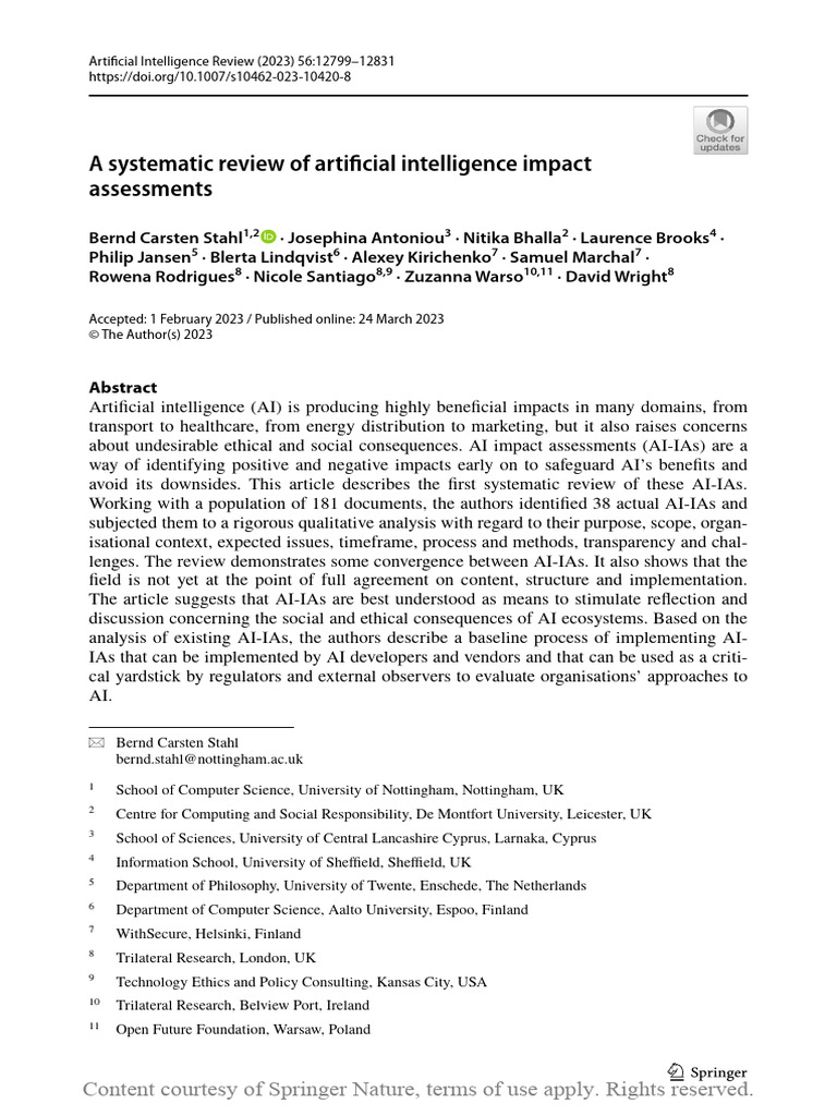 A Systematic Review of Artificial Intelligence Imp | PDF | Artificial Intelligence ...