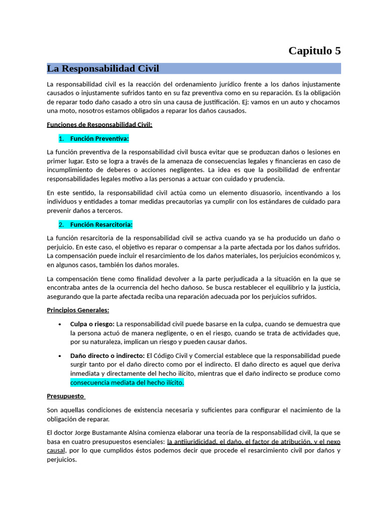 Capitulo 5 | PDF | Daños y perjuicios | Intención (Derecho Penal)