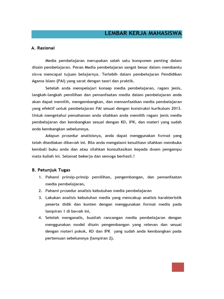 Konsep LKP Media Pembelajaran | PDF