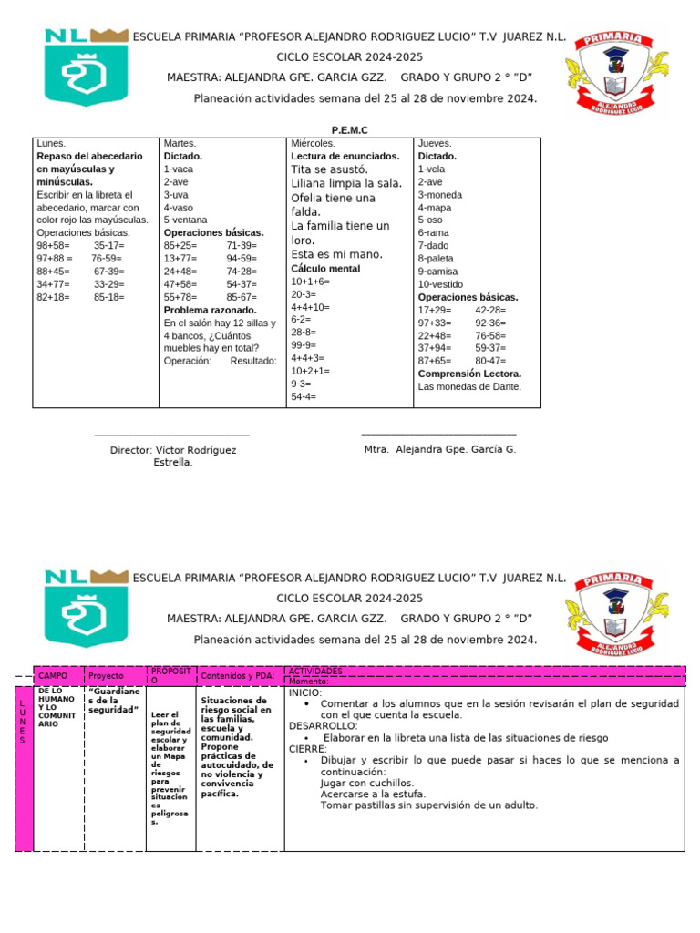 Planeacion 25 AL28 Denov 2 D | PDF