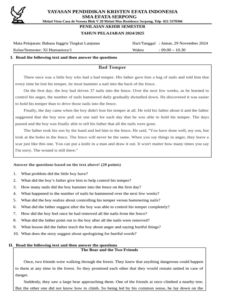 Pas Humaniora 2024-2025 Cerita | PDF