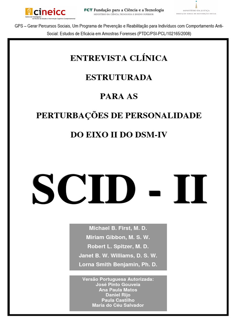 SCID-II Entrevista Estruturada Av Pert Pers | PDF | Pensamento | Dinheiro