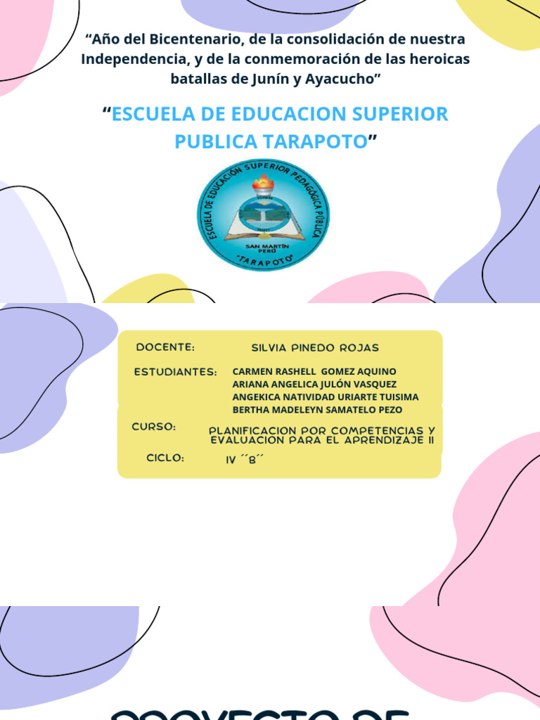 Proyecto de Aprendizaje | PDF | Aprendizaje | Maestros