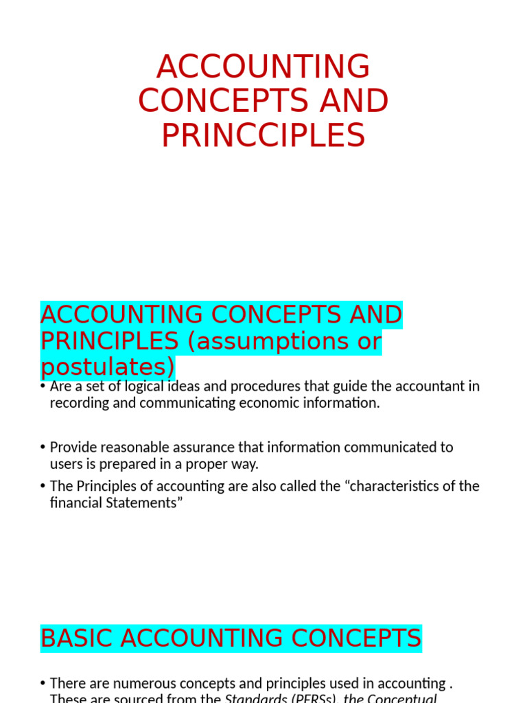 Accounting Concepts and Princciples | PDF | Going Concern | Accounting