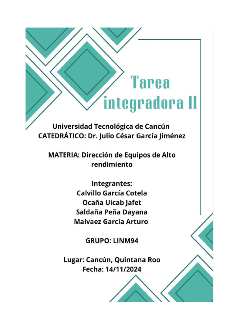 Tarea Integradora 2 | PDF | Liderazgo | Evaluación