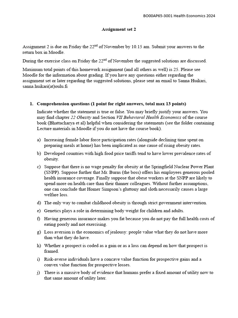 Assignment Set 2 | PDF | Utility | Obesity