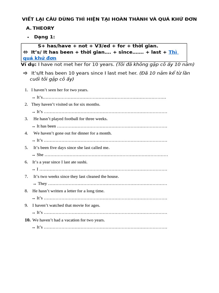 Rewrite Sentences: Present Perfect & Past Simple | PDF