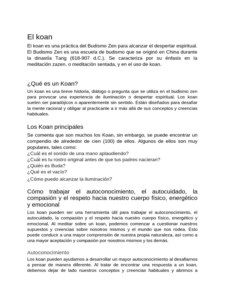 Koan: Despertar Espiritual Zen | PDF | Koan | zen