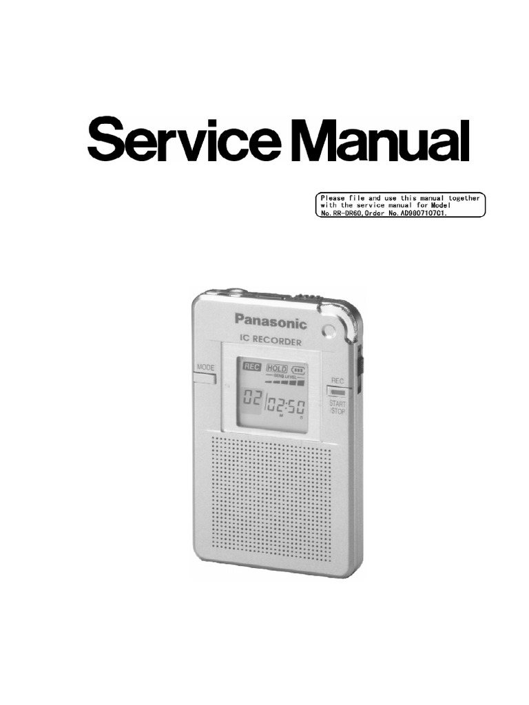 Panasonic RR-DR60 Service Manual 2 | PDF | Resistor | Electricity