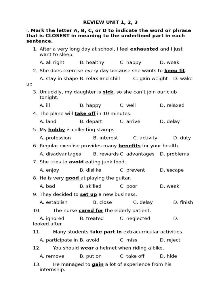 Review Unit 1 2 3 2 Pdf