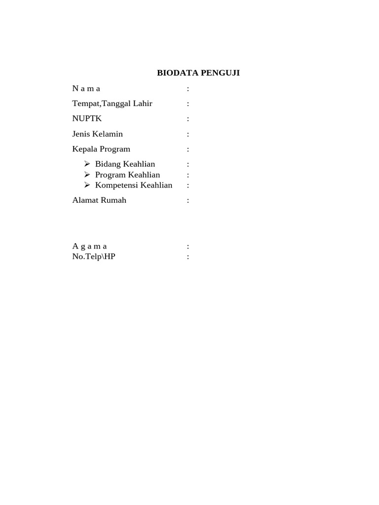 Biodata Penguji | PDF