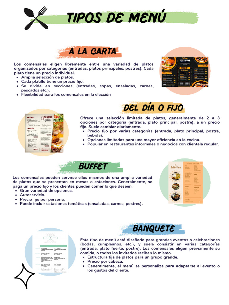 Tipos de Menú en Restaurantes | PDF | Vino | Restaurantes