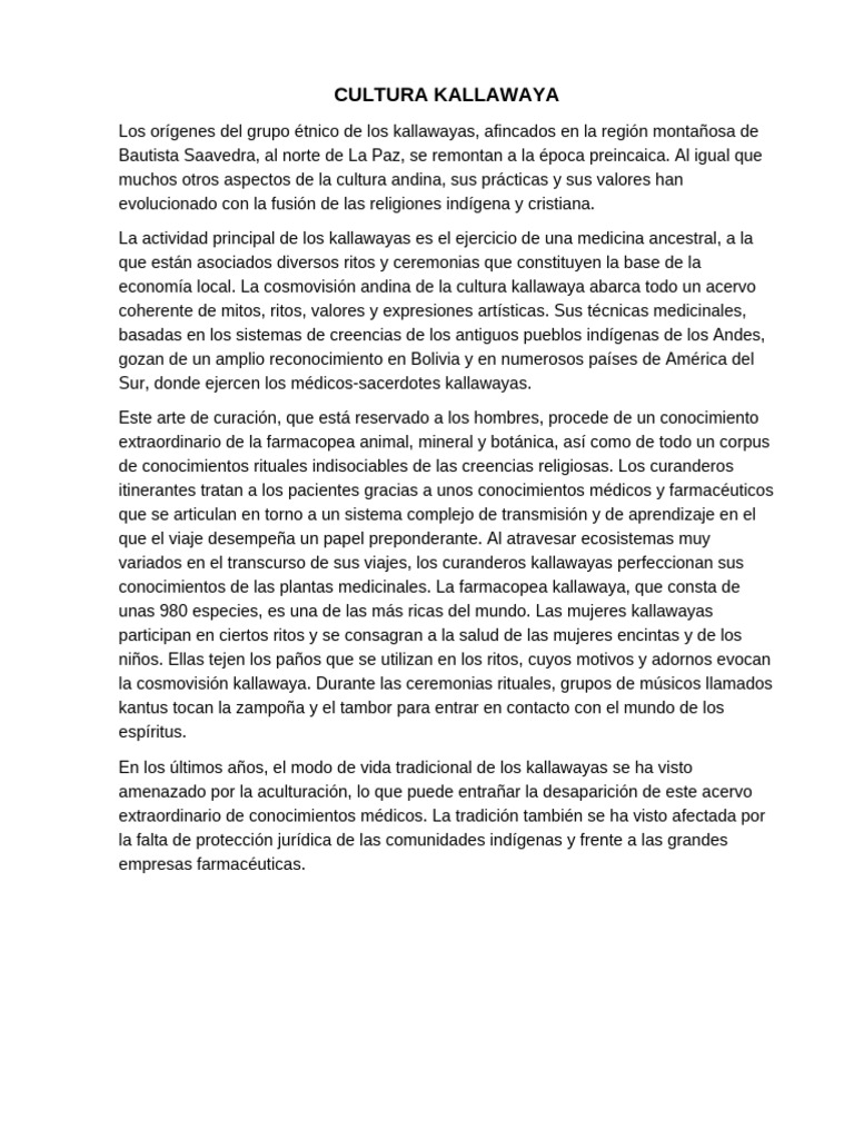 Cultura Kallawaya | PDF