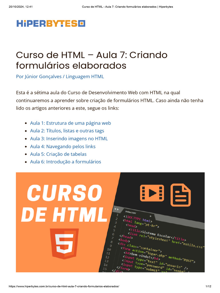 Formulários HTML: Elementos Interativos | PDF | Html | Rede mundial de ...